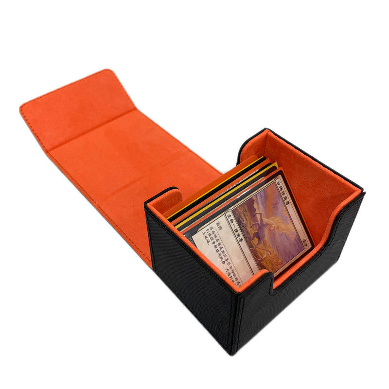 100+ Pokemon Magic Leather deck card box Side Loading PU With Orange Color